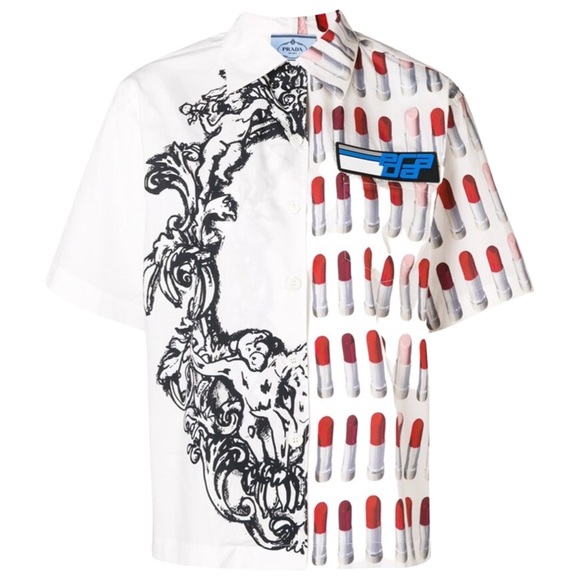 Prada | Shirts | Prada Logo Patch Double Match Shirt | Poshmark
